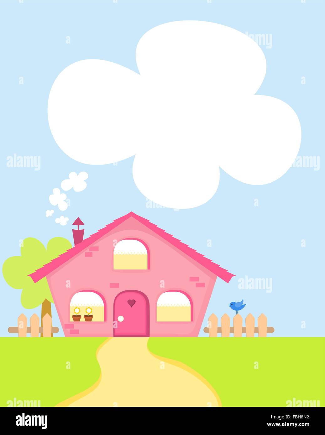 Pink House Stock Vector Images - Alamy