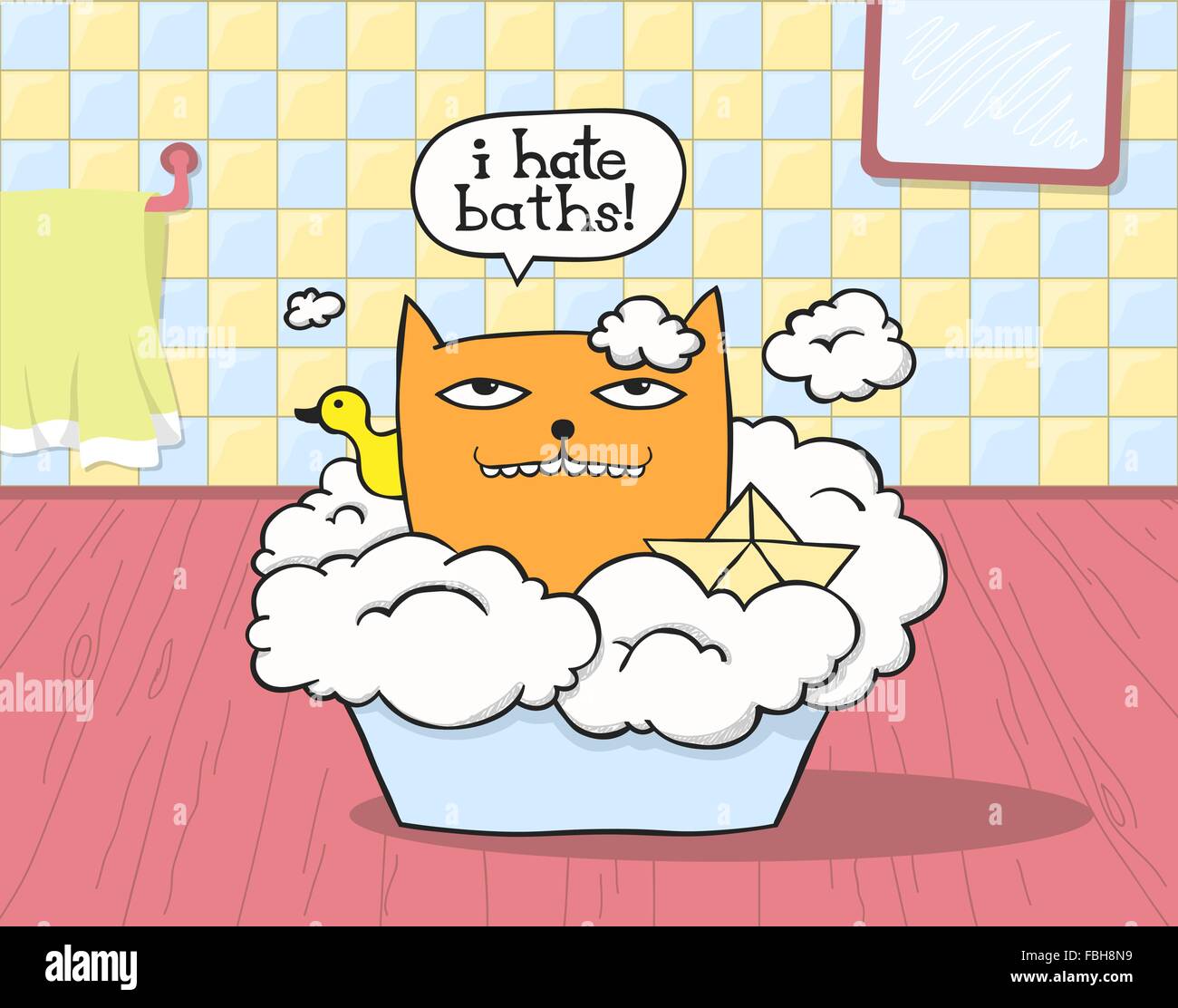 Background Cartoon Hate Bath