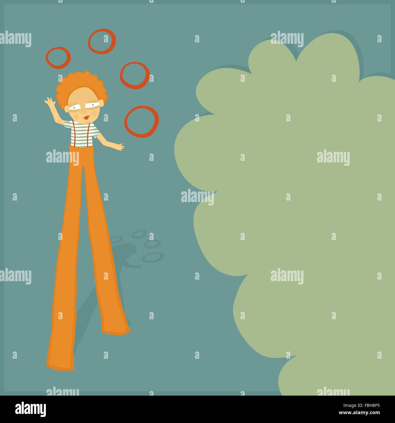 Vintage card for kids with stilt walker juggler Stock Vector Image ...