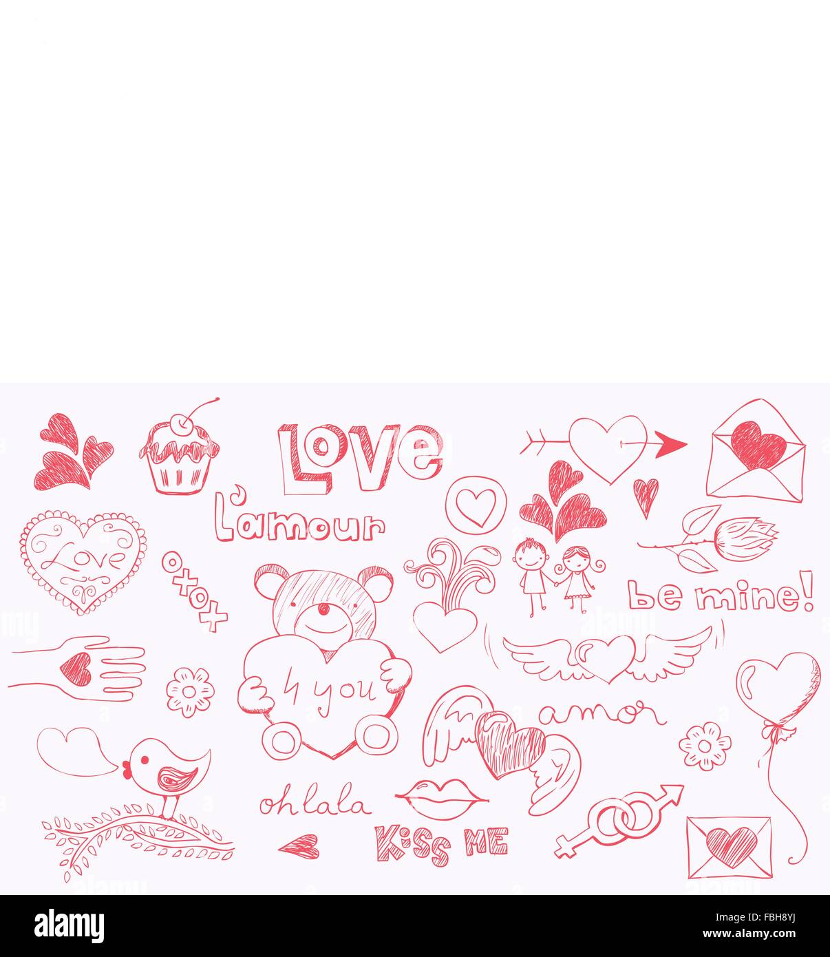 Doodle love related elements for Valentine s Day Stock Vector Image ...