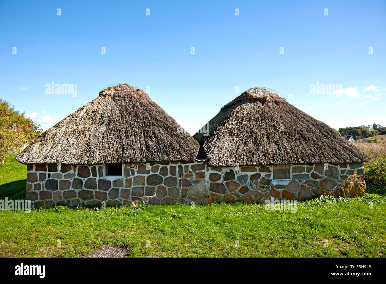 Houses, old, coast, landscape Stock Photo - Alamy