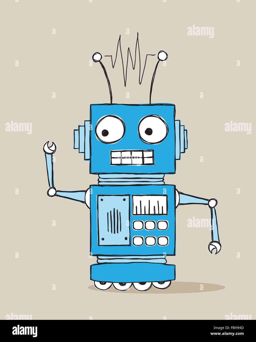 Handdrawn doodle of a retro robot Stock Vector Image & Art - Alamy