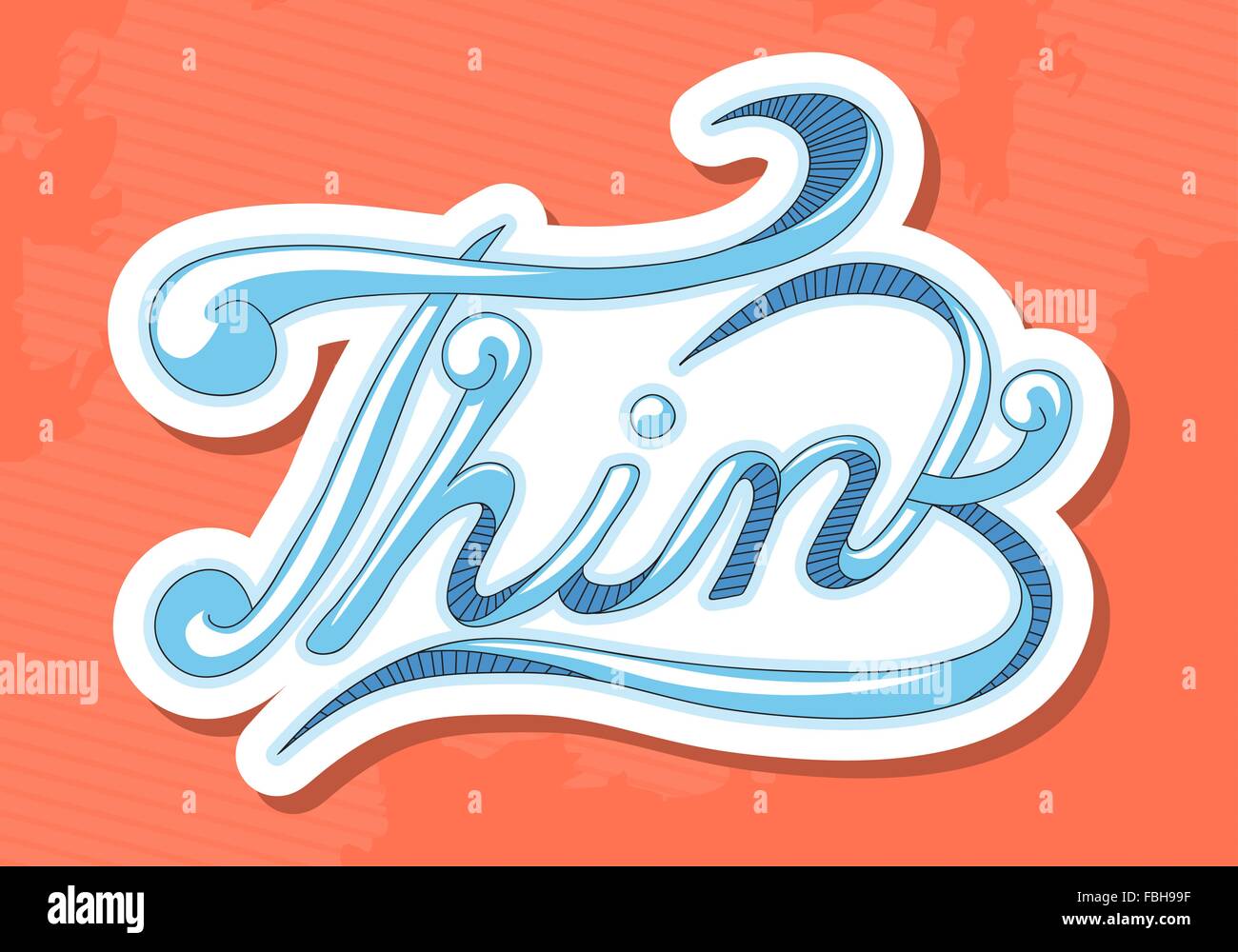 'Think' lettering on orange grunge background Stock Vector Image & Art ...