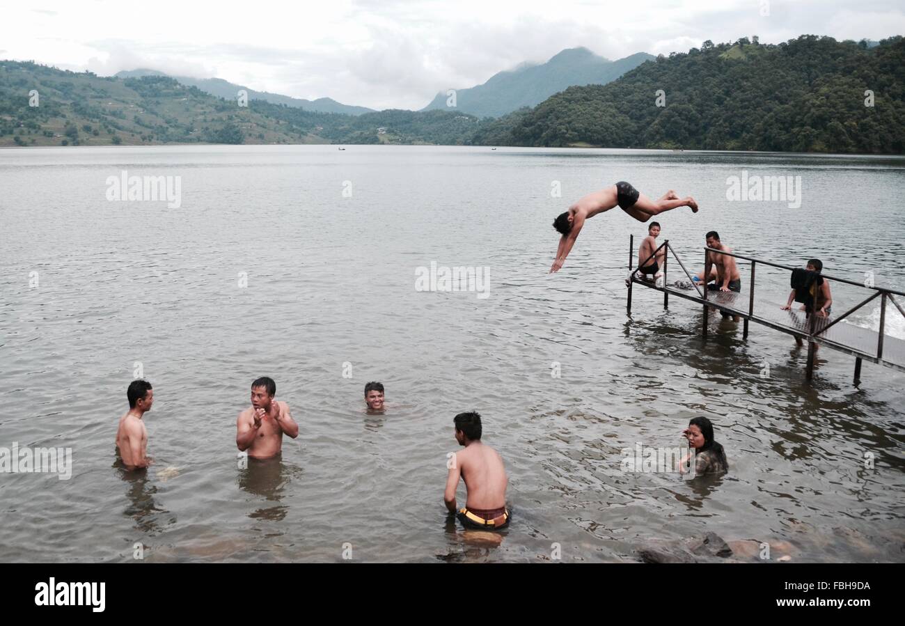 Clean up after the Mud fight Stock Photo - Alamy