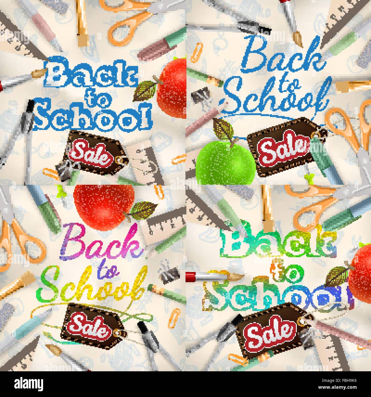 Back to School Sale Set. EPS 10 Stock Vector Image & Art - Alamy