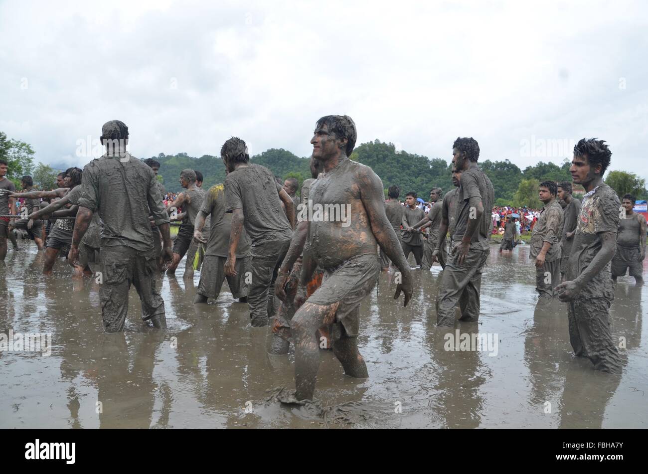 Mud fight Bengals rice planting festival Stock Photo - Alamy