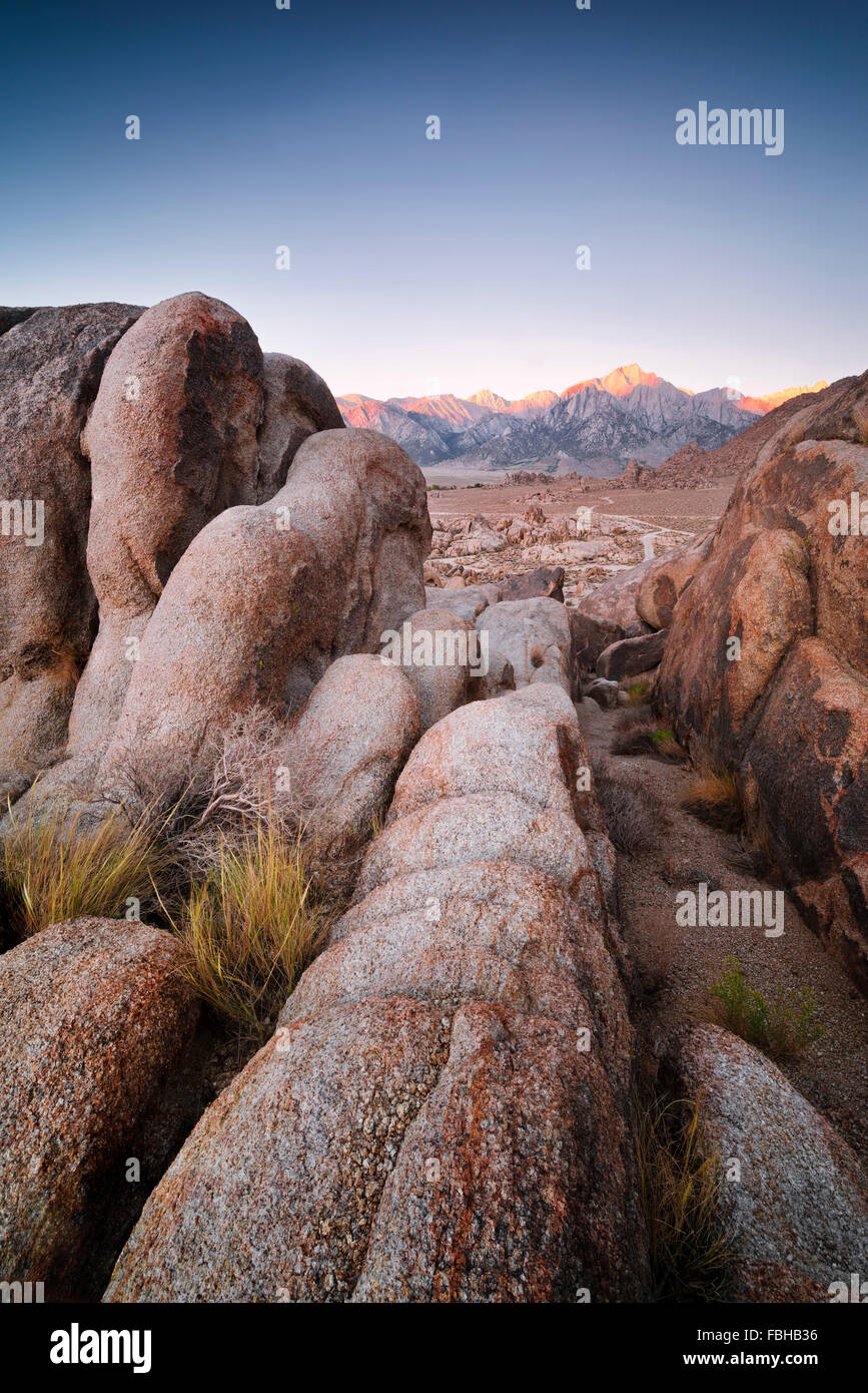 USA, America, Alabama Hills, rock, red, desert, structures, mountain, mountains, Mount Whitney ...