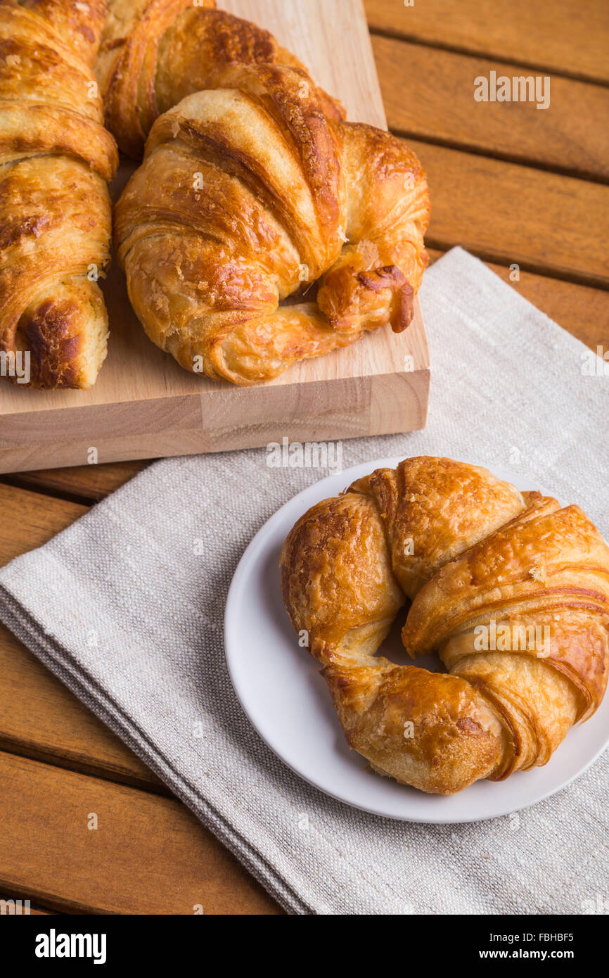 Croissant platter for breakfast Stock Photo - Alamy
