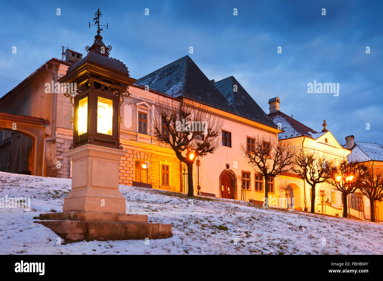 Historic medieval mining town of Kremnica in central Slovakia Stock ...