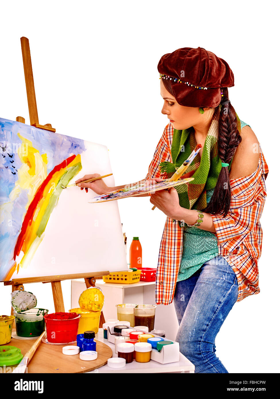 Female artist at work Stock Photo - Alamy