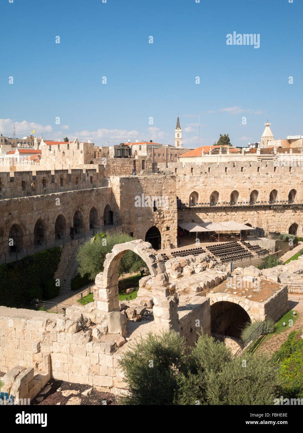 The ruins of the Citadel inside the Tower of David Stock Photo - Alamy