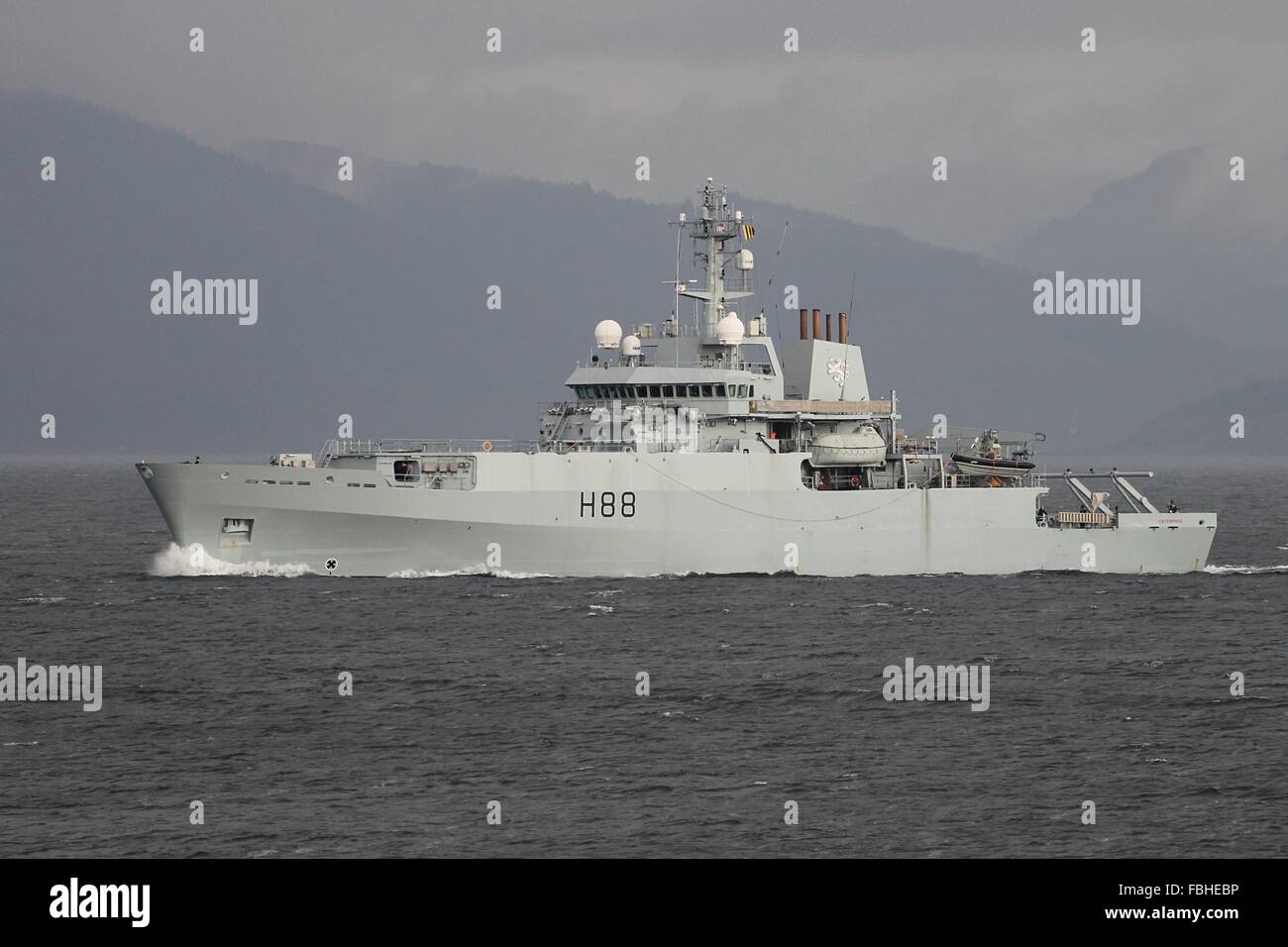 HMS Enterprise, one of two Echo-class survey vessels of the Royal Navy ...