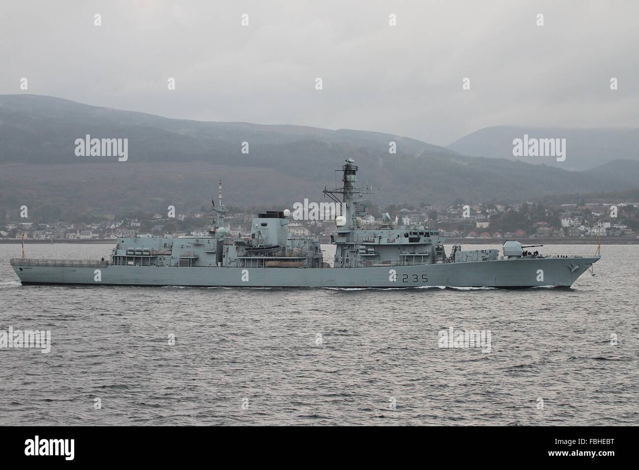 HMS Monmouth (F235), a Type-23 (or Duke-class) frigate of the Royal ...
