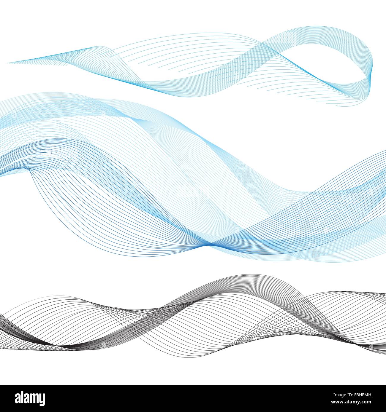 set of vector graphics wave on a white background Stock Vector Image ...