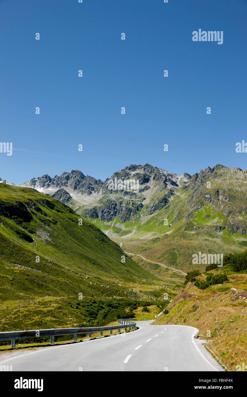 Summer mountain landscape with serpentine alpine roads hi-res stock ...