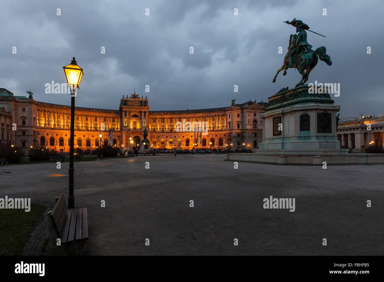 Austria, Vienna, Heldenplatz, Hofburg, equestrian statue archduke ...