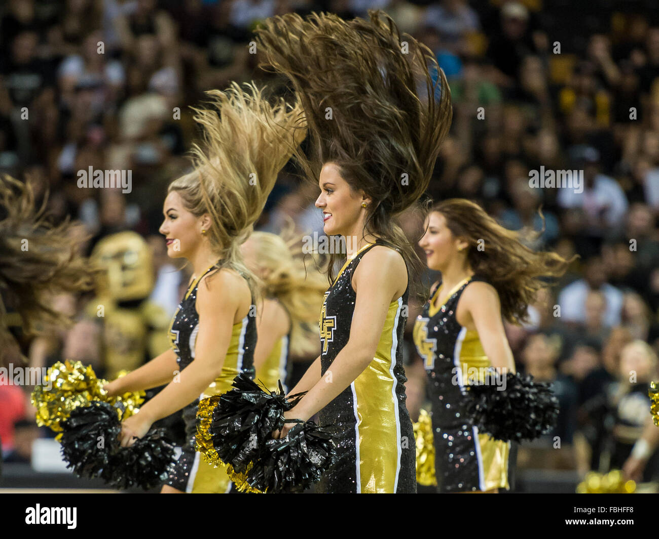 Orlando, FL, USA. 16th Jan, 2016. UCF Dance team Knight Moves perform ...
