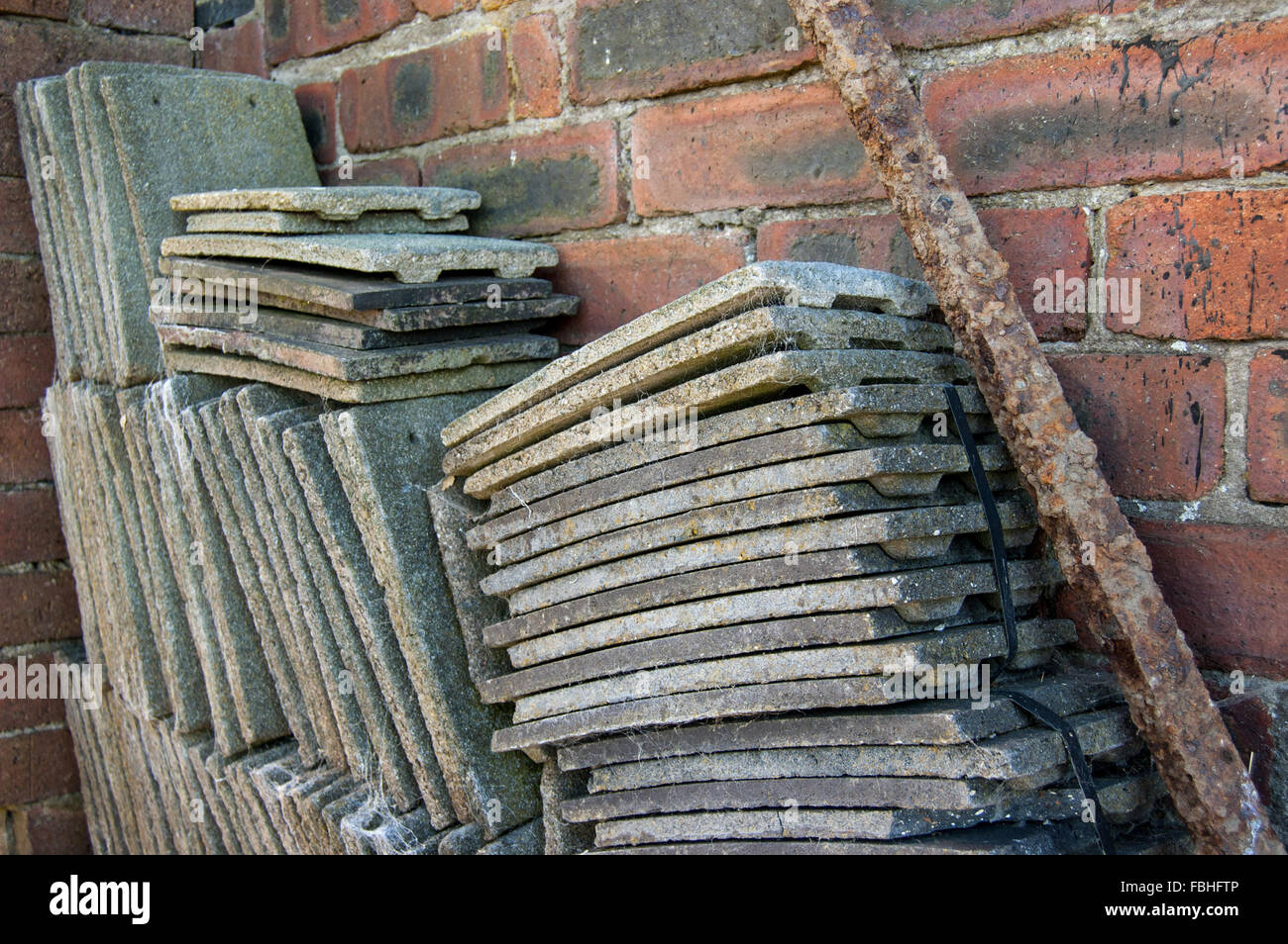 Roof Slate Tile Stack Stock Photo - Alamy
