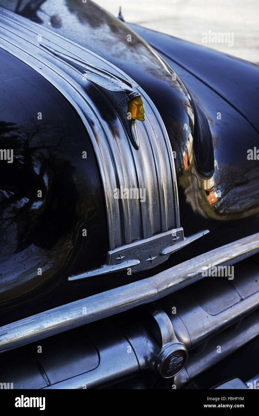 Vintage car, front view, detail Stock Photo - Alamy
