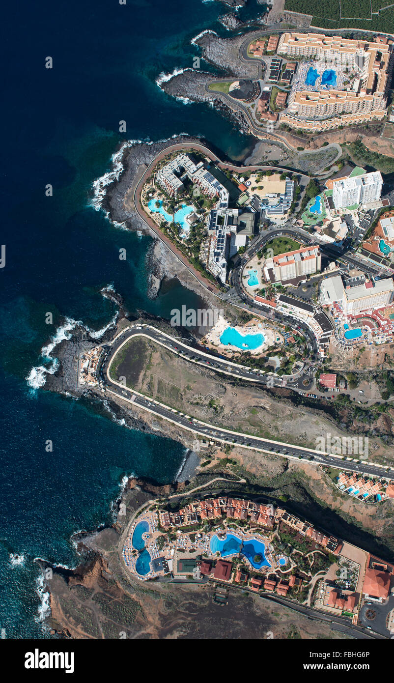 Tenerife, Playa Paraiso, El Roque, Punta Negra, El Pinque, aerial ...