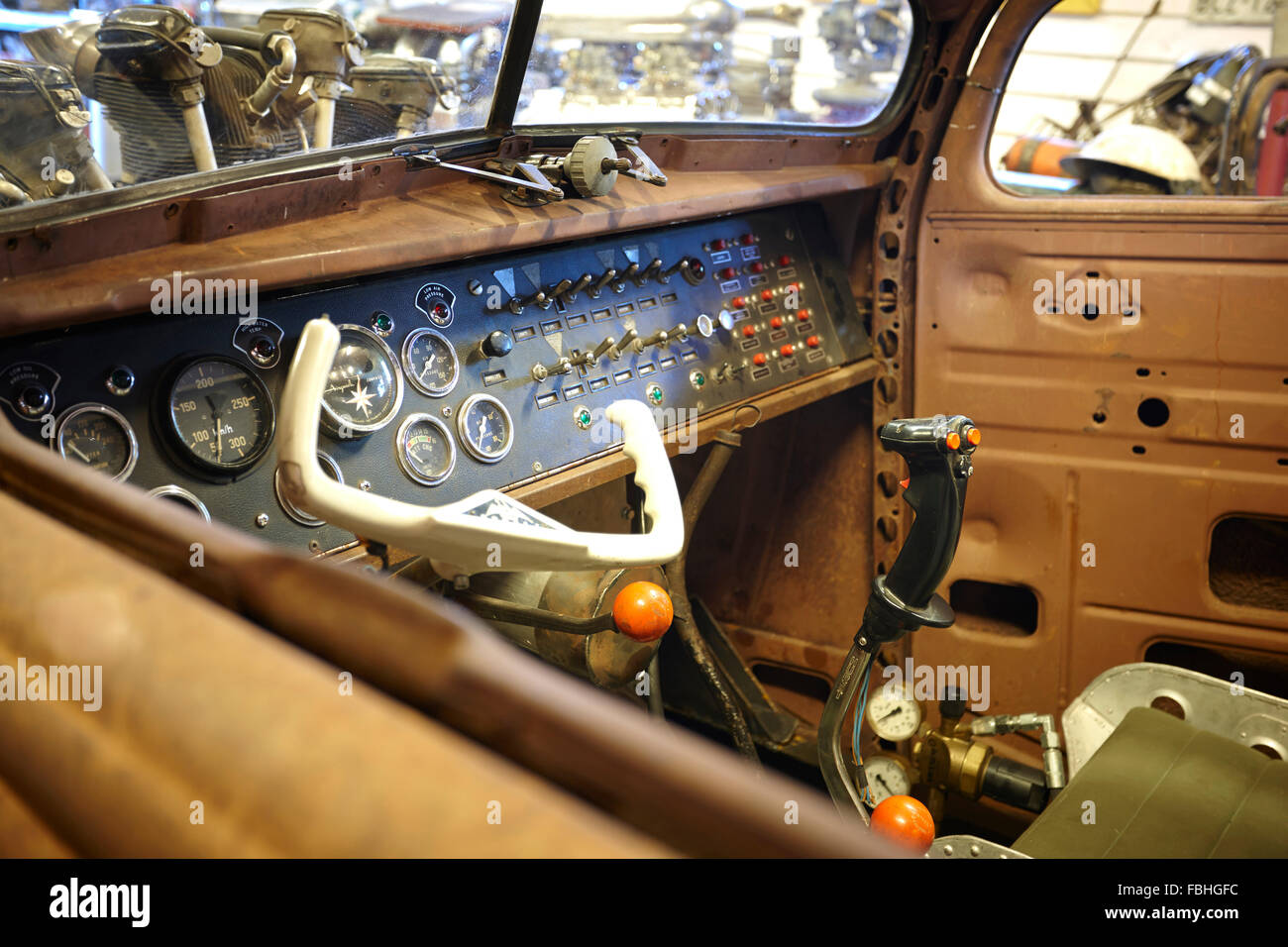 Hot-Rod, Rat-Rod, self-built with airplane radial engine Stock Photo ...