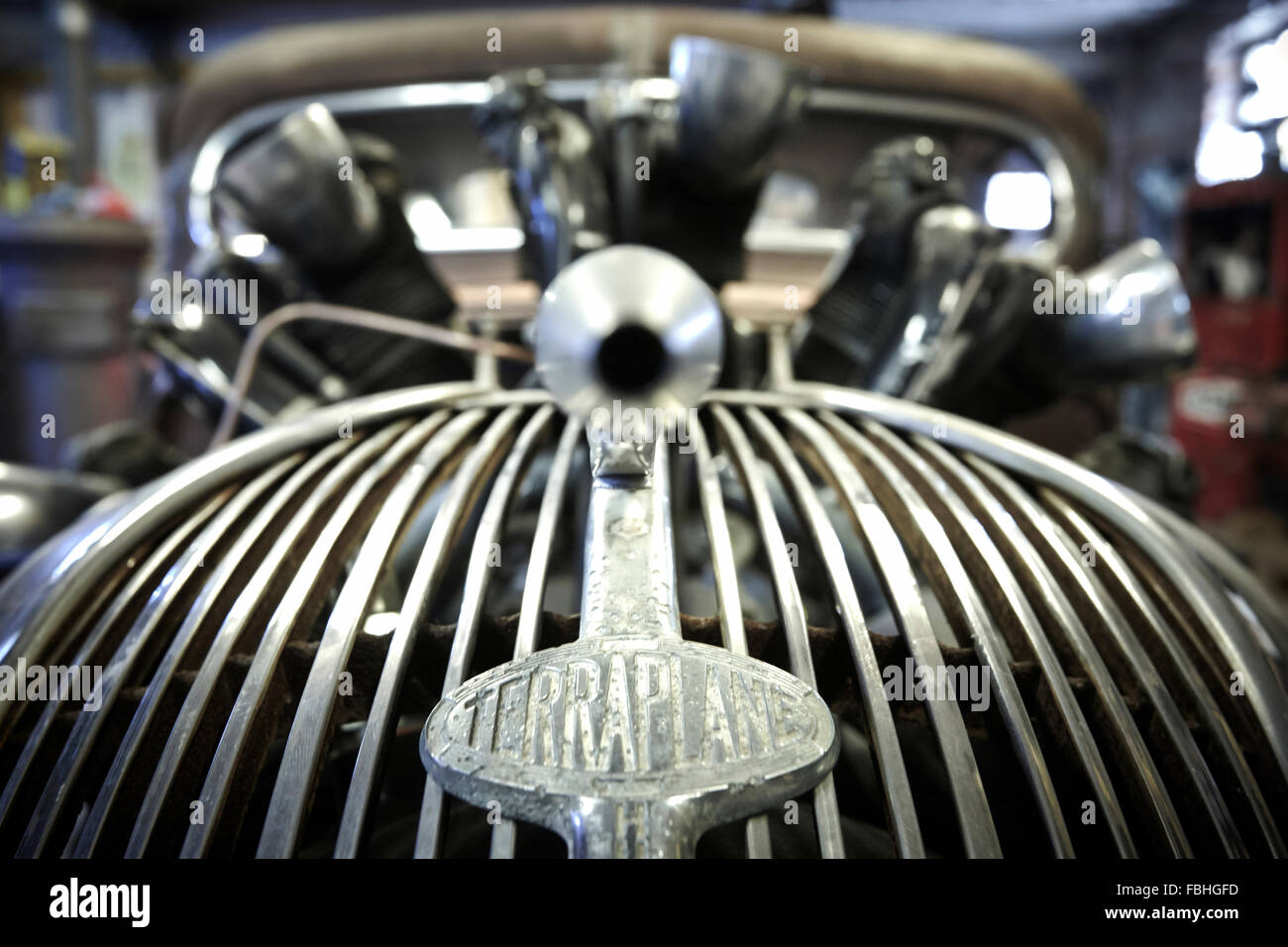 Hot-Rod, Rat-Rod, self-built with airplane radial engine Stock Photo ...