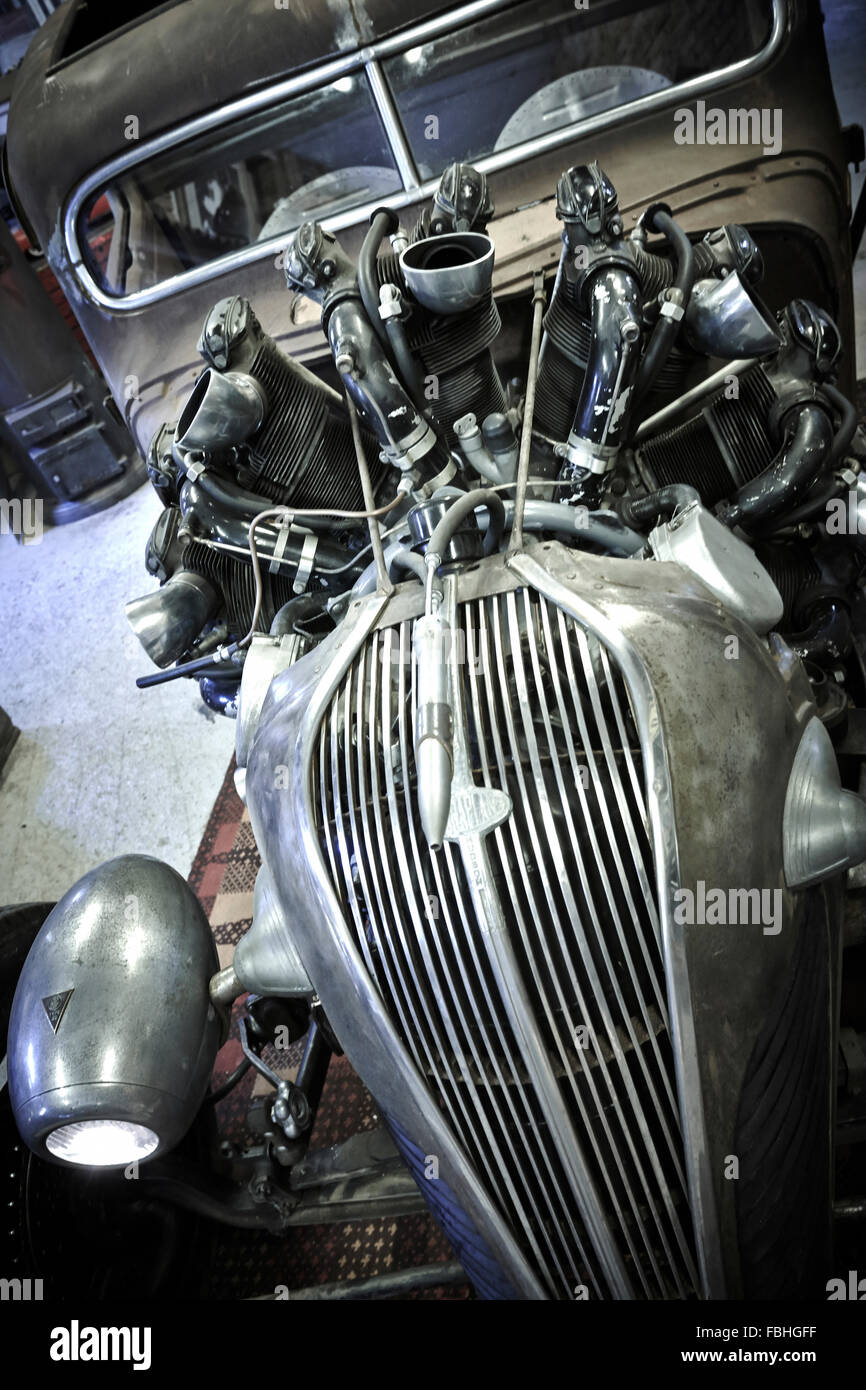 Hot-Rod, Rat-Rod, self-built with airplane radial engine Stock Photo ...