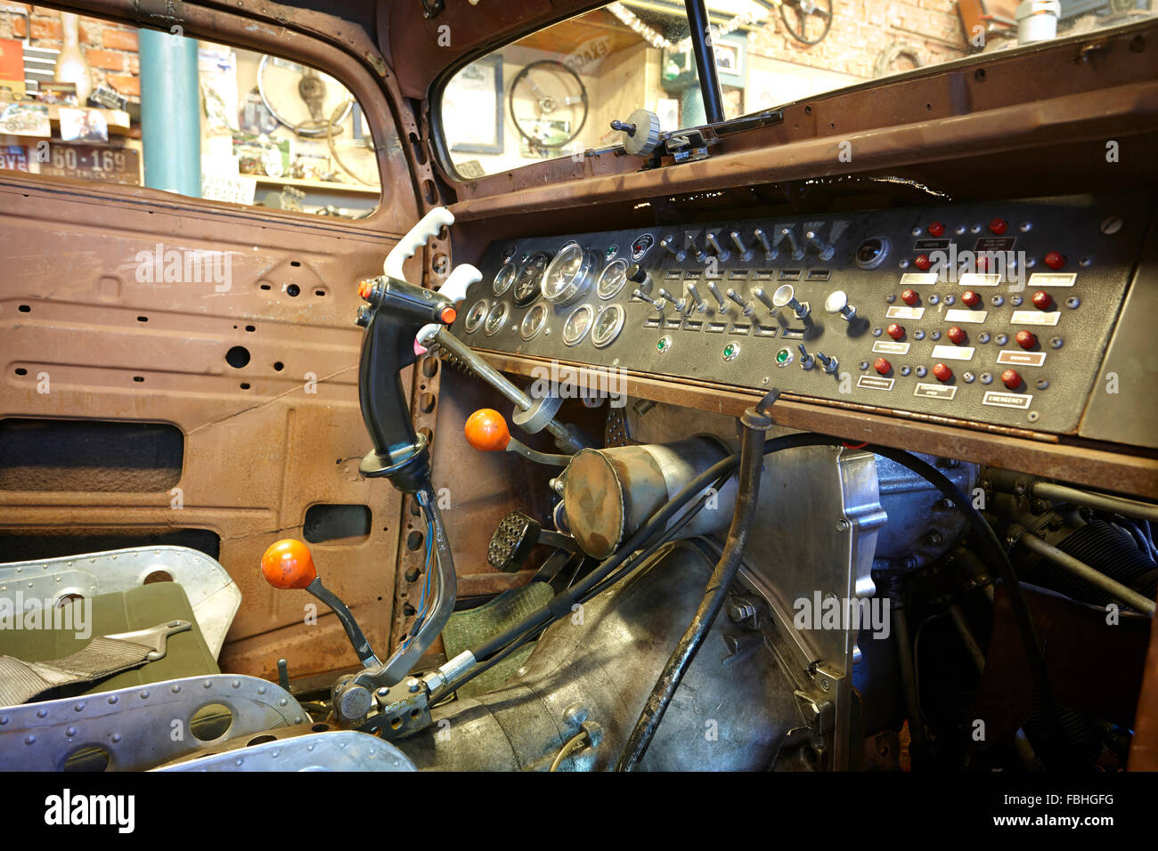 Hot-Rod, Rat-Rod, self-built with airplane radial engine Stock Photo ...