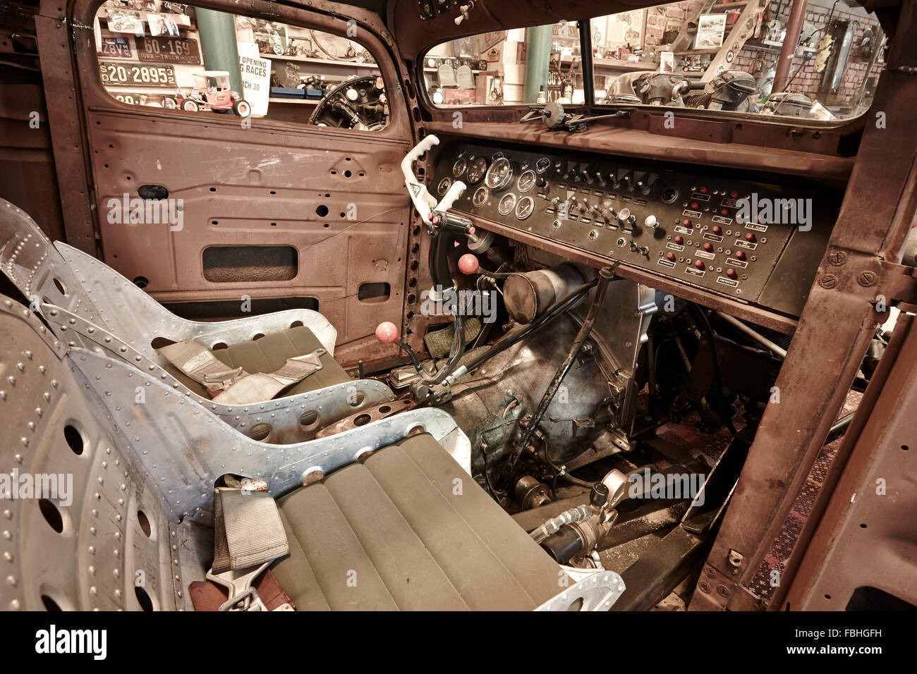 Hot-Rod, Rat-Rod, self-built with airplane radial engine Stock Photo ...