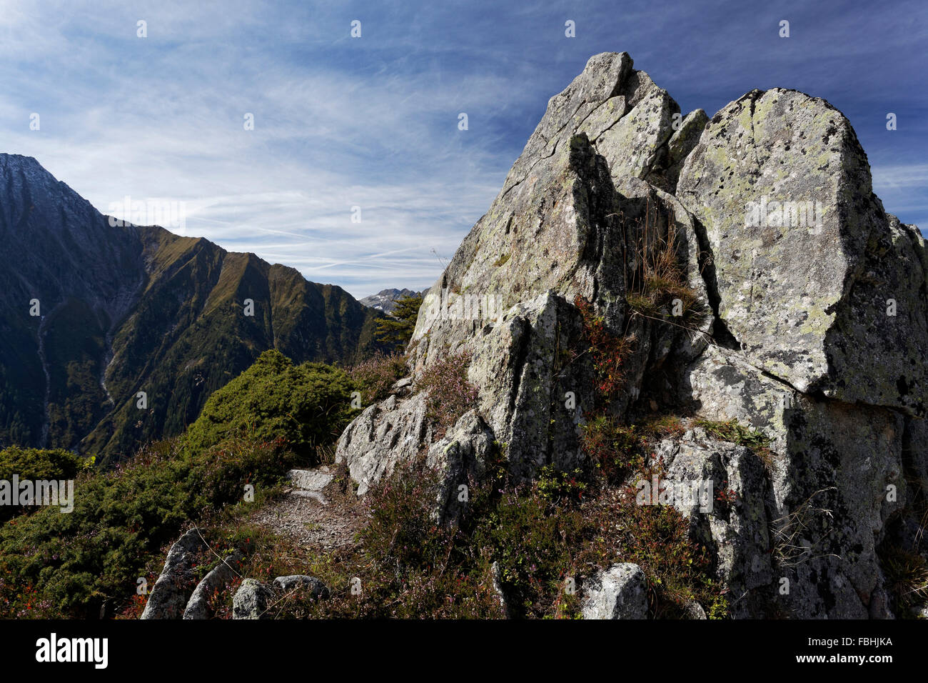 Alpine landscape on the Ahorn massif and Stillupgrund in the high ...