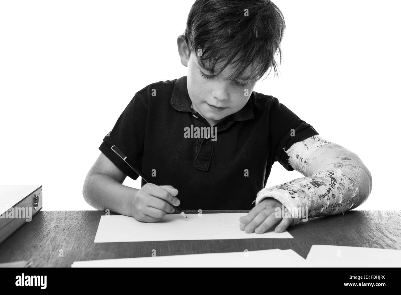 Kids drawing Black and White Stock Photos & Images - Alamy