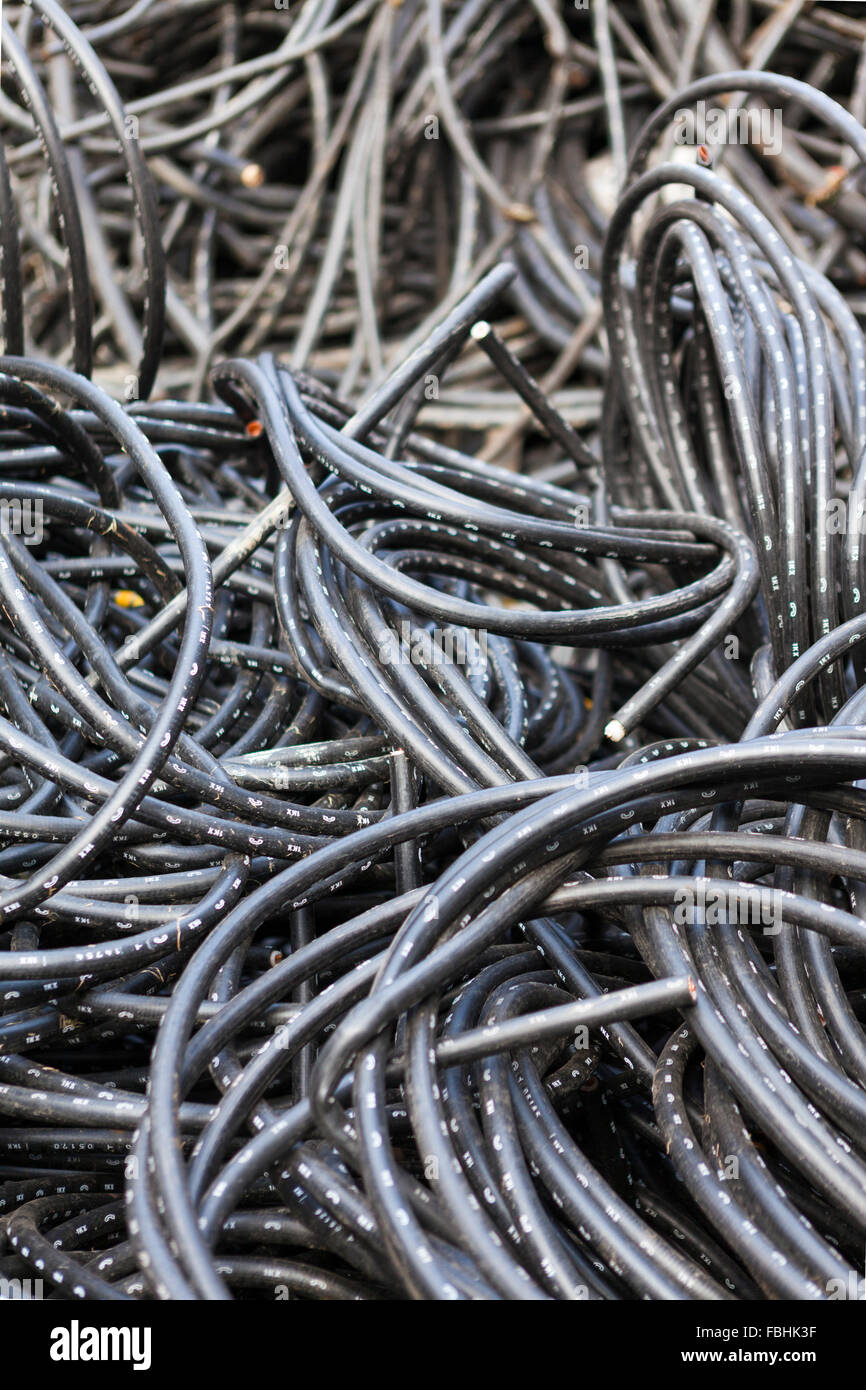 Cable, telephone cable, disposal Stock Photo - Alamy