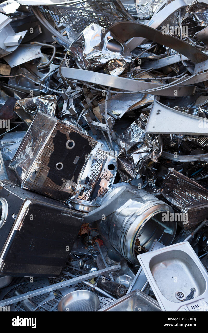 Scrap metal on a recycling yard Stock Photo - Alamy