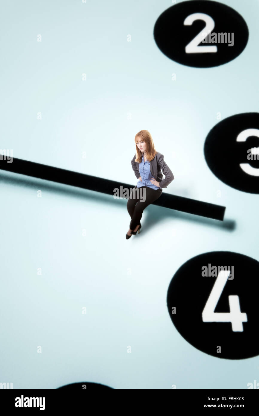 Woman waiting clock watch hi-res stock photography and images - Alamy