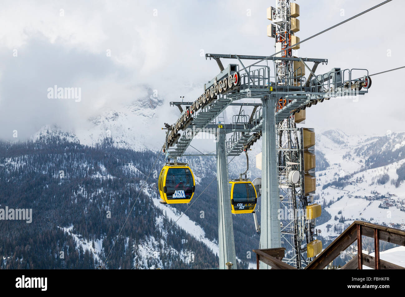 Cable car, Travelling around, Col Alt, ski region of Corvara, South ...