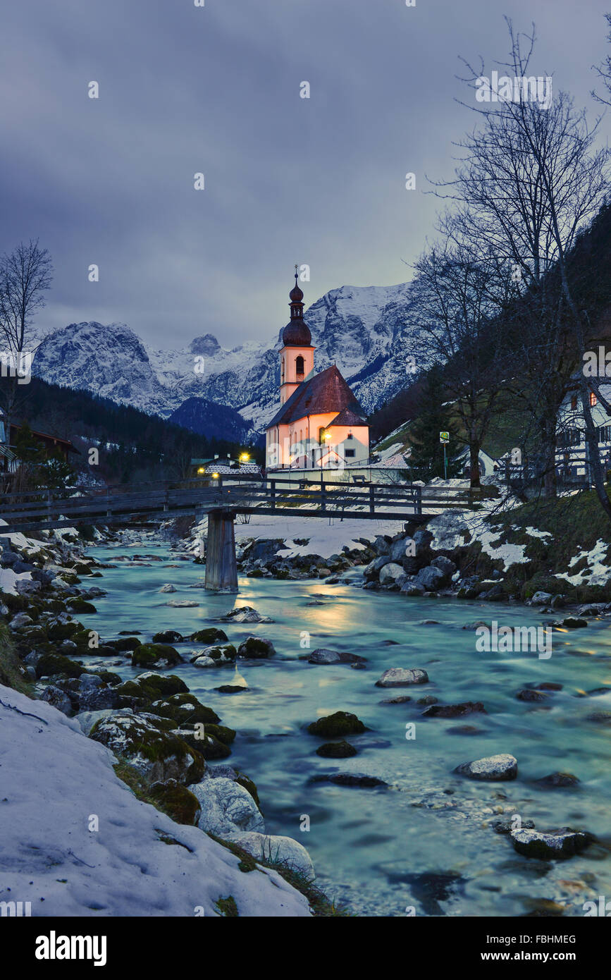 Ramsau church dusk hi-res stock photography and images - Alamy