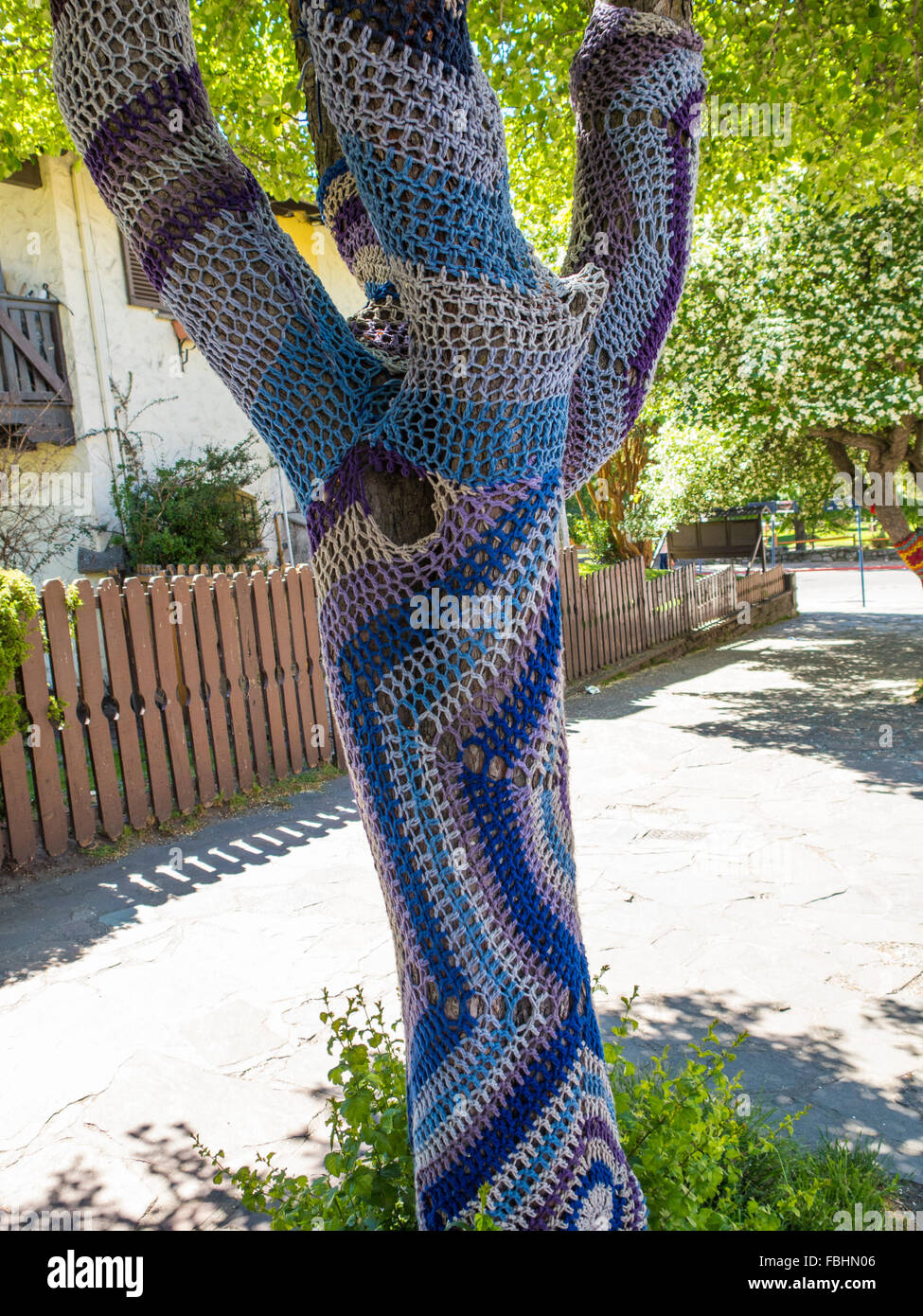 Yarn wrapped tree Stock Photo - Alamy