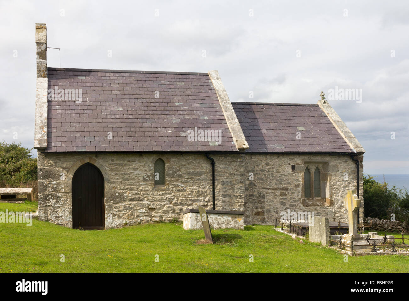 Church on Anglesey, Wales Stock Photo - Alamy