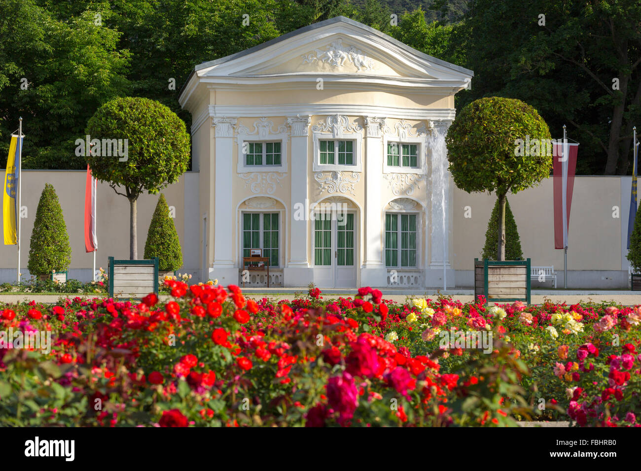 Roses in the Doblhoffpark, Rosarium, Baden bei Wien, Lower Austria ...