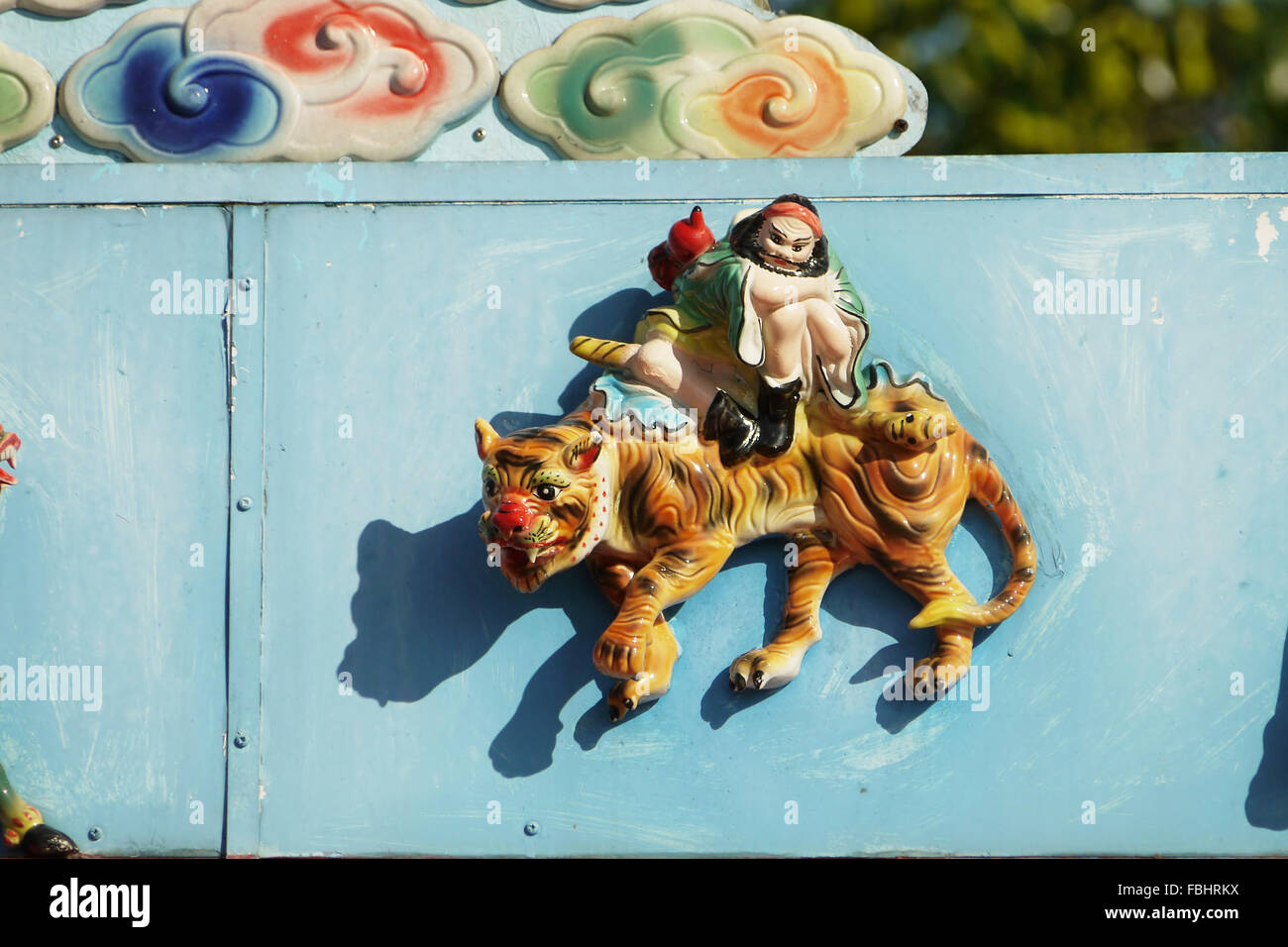Decorations of Chinese Deities in a Temple Stock Photo - Alamy