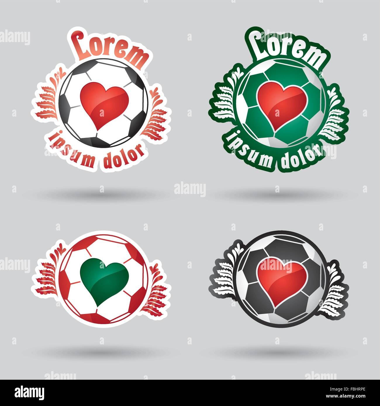 classic football (ball) logo with heart in the middle Stock Vector ...