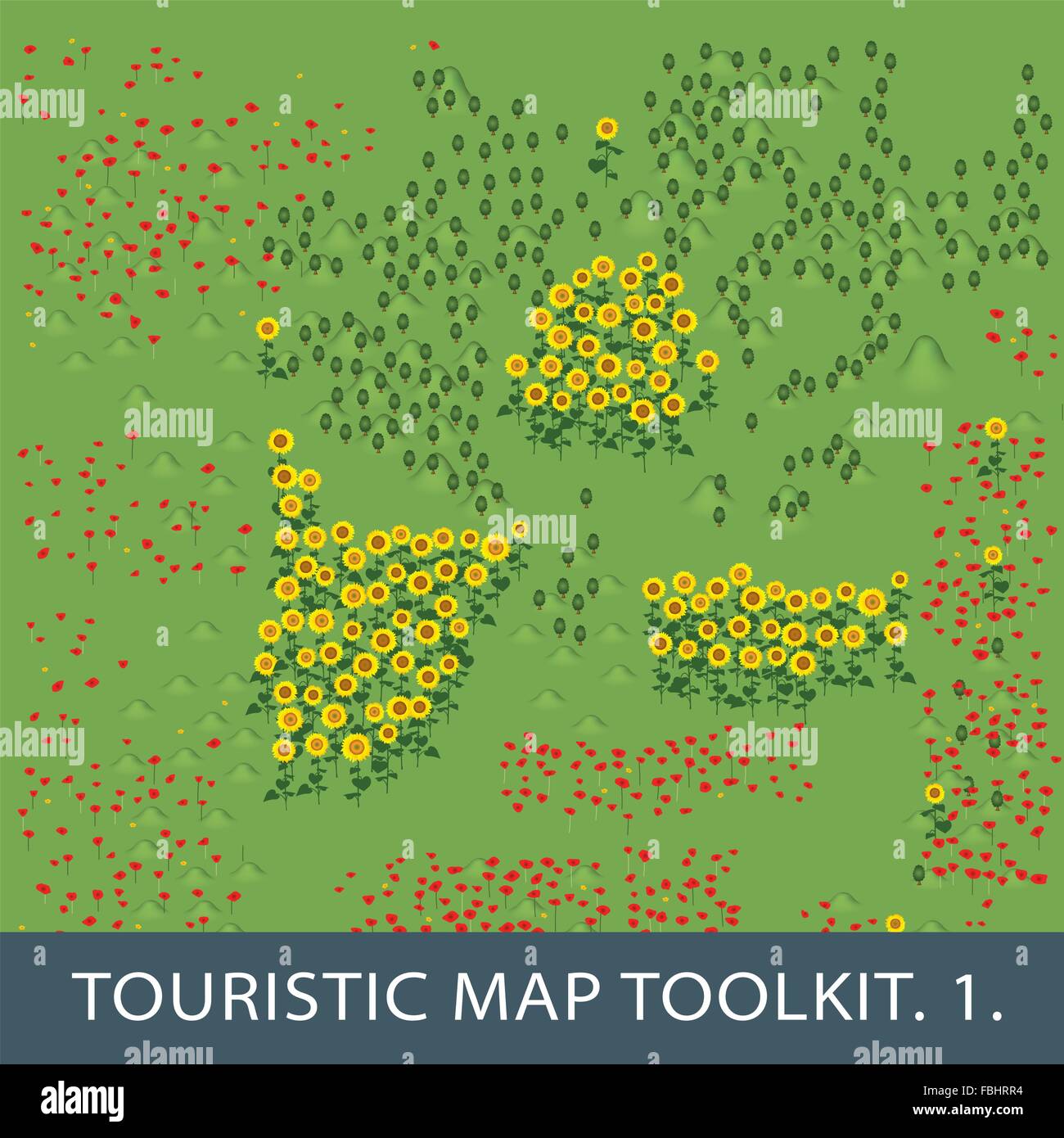 set of natural elements for touristic map. first set Stock Vector Image ...