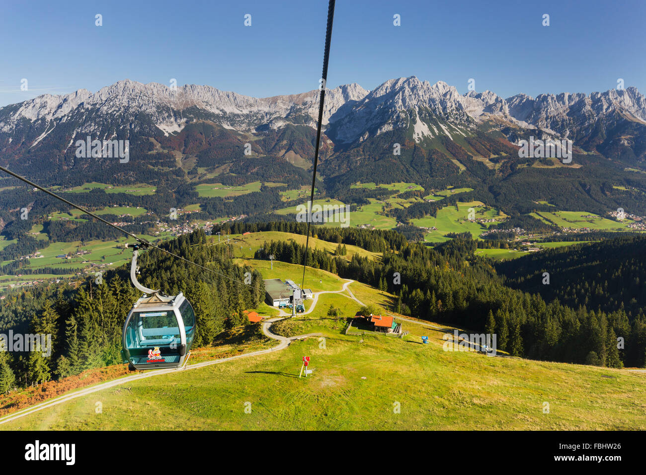 Wilder Kaiser, gondola, Scheffau, Tyrol, Austria Stock Photo - Alamy