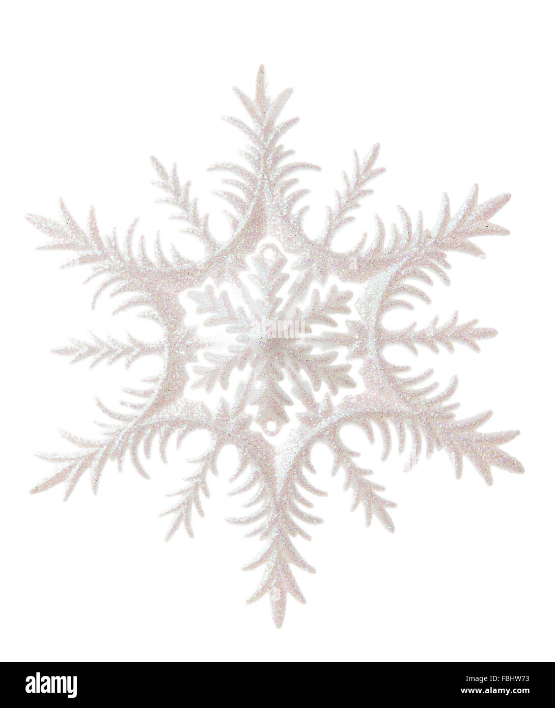 White snowflake isolated on white background Stock Photo - Alamy