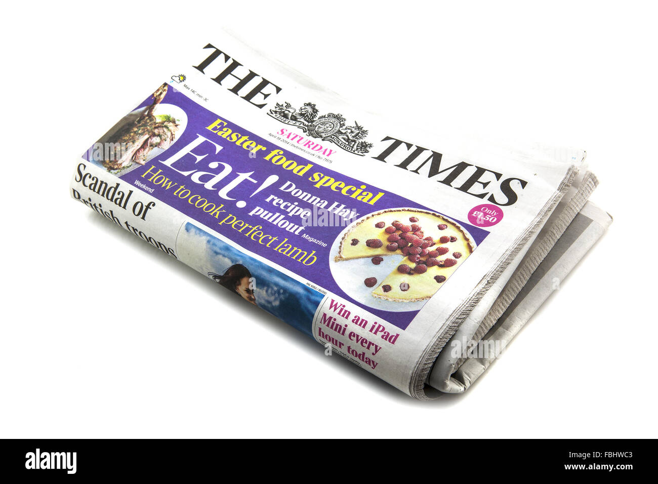 The Times Newspaper on a white background Stock Photo - Alamy