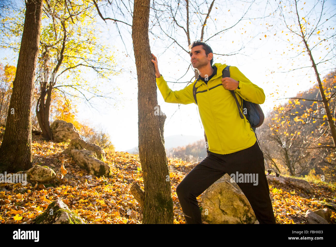 Young hiker man trekking in hi-res stock photography and images - Alamy