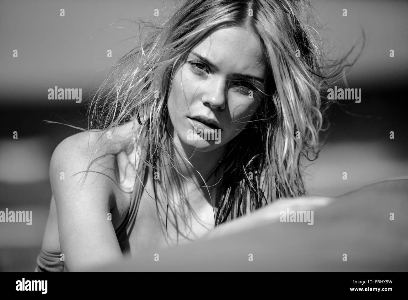 young woman, portrait in the wind Stock Photo - Alamy