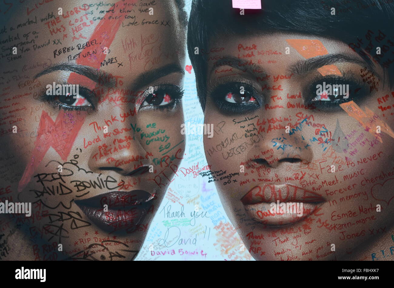 Graffiti adorns the Iman cosmetics advert which is adjecent to the ...