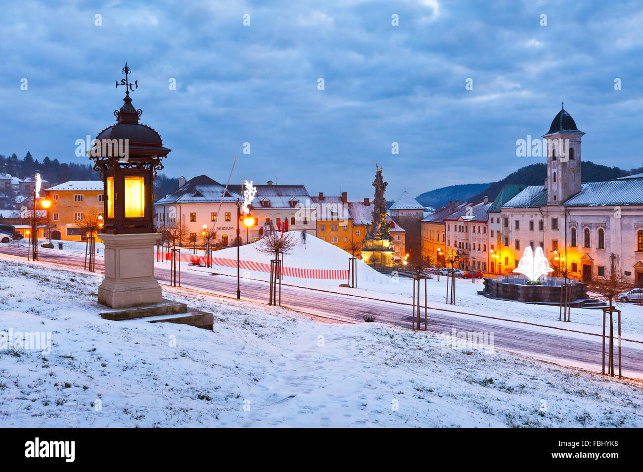 Historic medieval mining town of Kremnica in central Slovakia Stock ...