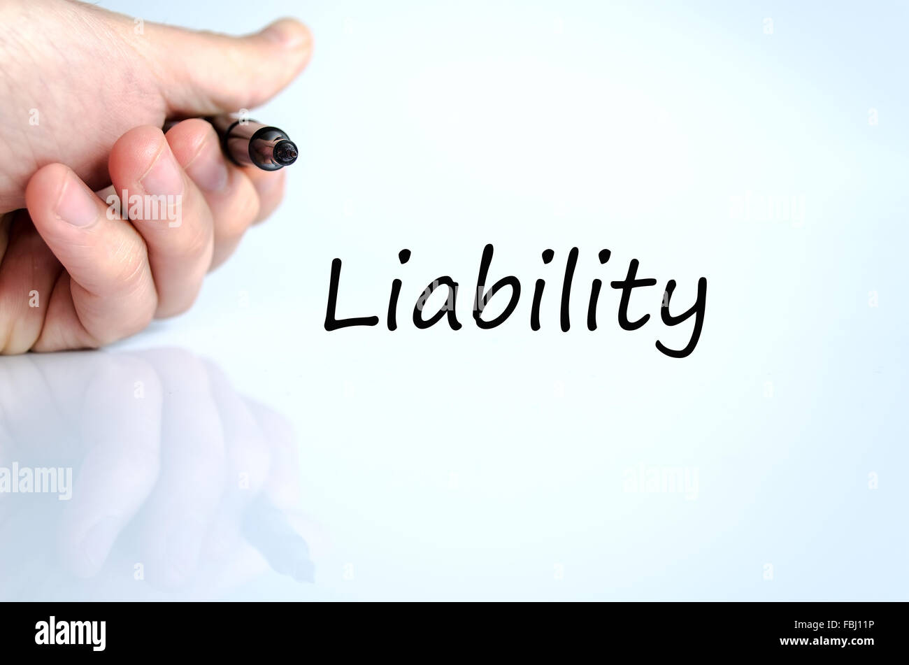 Liability text concept isolated over white background Stock Photo - Alamy